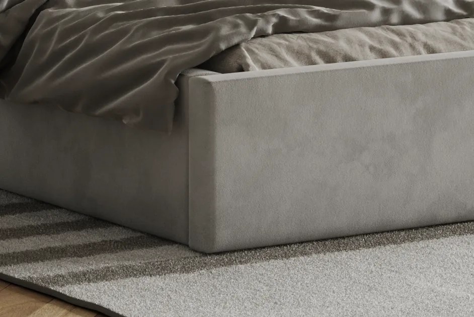 Postel LATINA 160x200 světlešedá s úložným prostorem