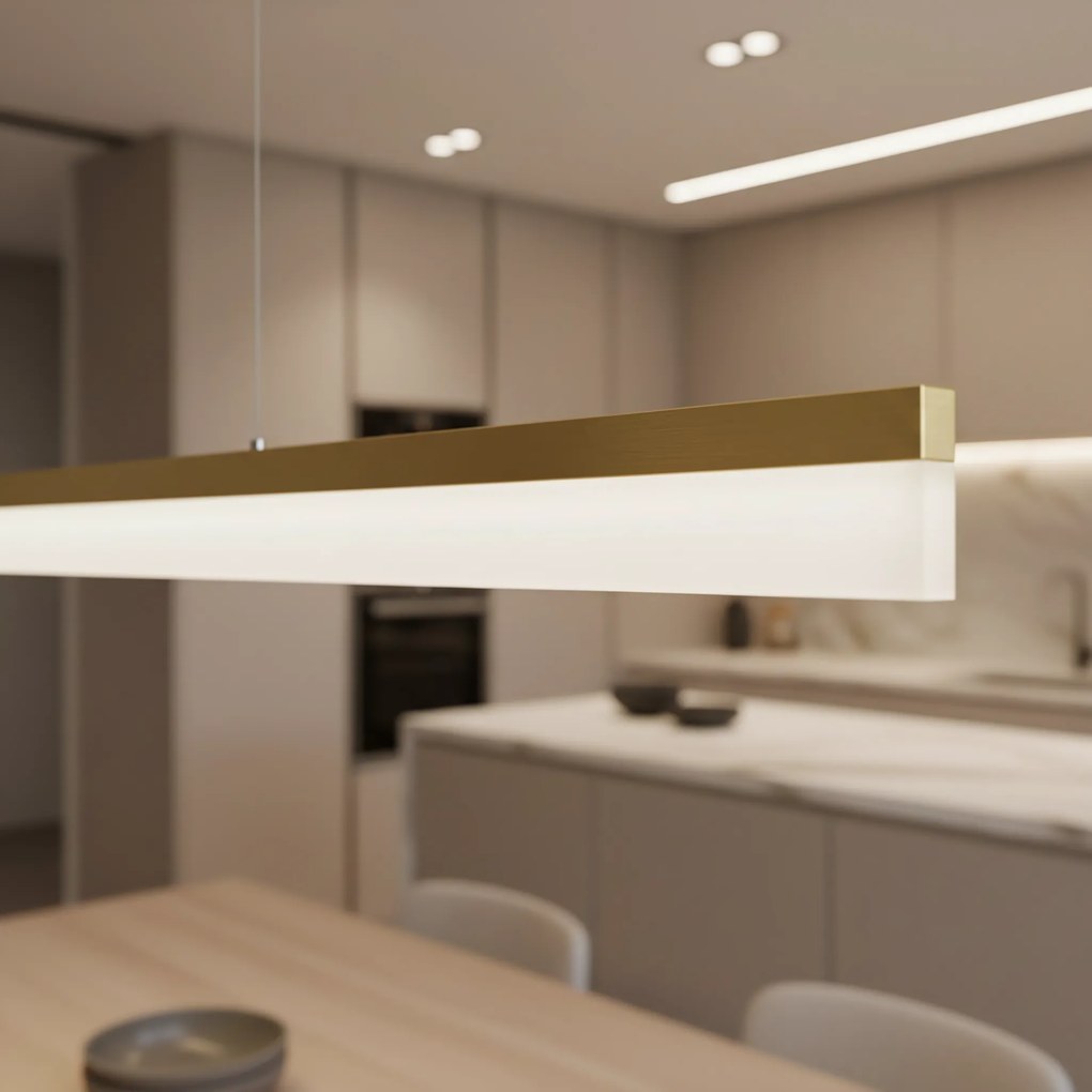 Toolight Toolight, LED stropní svítidlo 200cm, 48W, 4000K, APP1697-CP, zlatá matná, OSW-07893