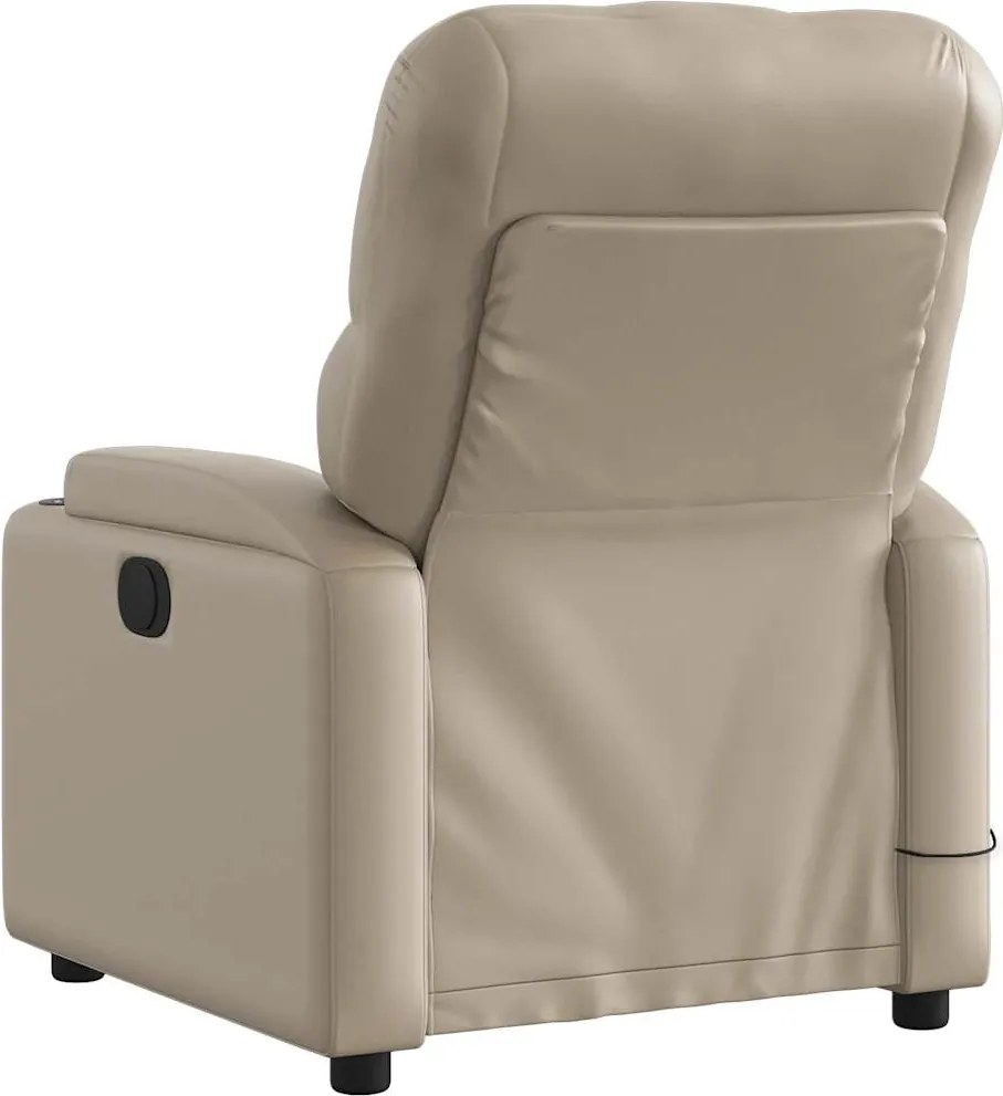 Elektrické masážní polohovací křeslo cappuccino umělá kůže 3204771