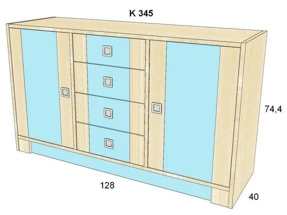 Kombinovaná komoda BOŘEK K 345