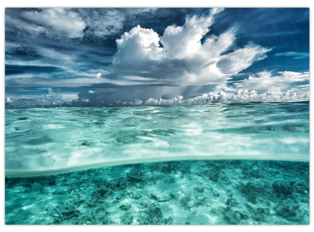 Skleněný obraz - Pohled pod mořskou hladinu (70x50 cm)