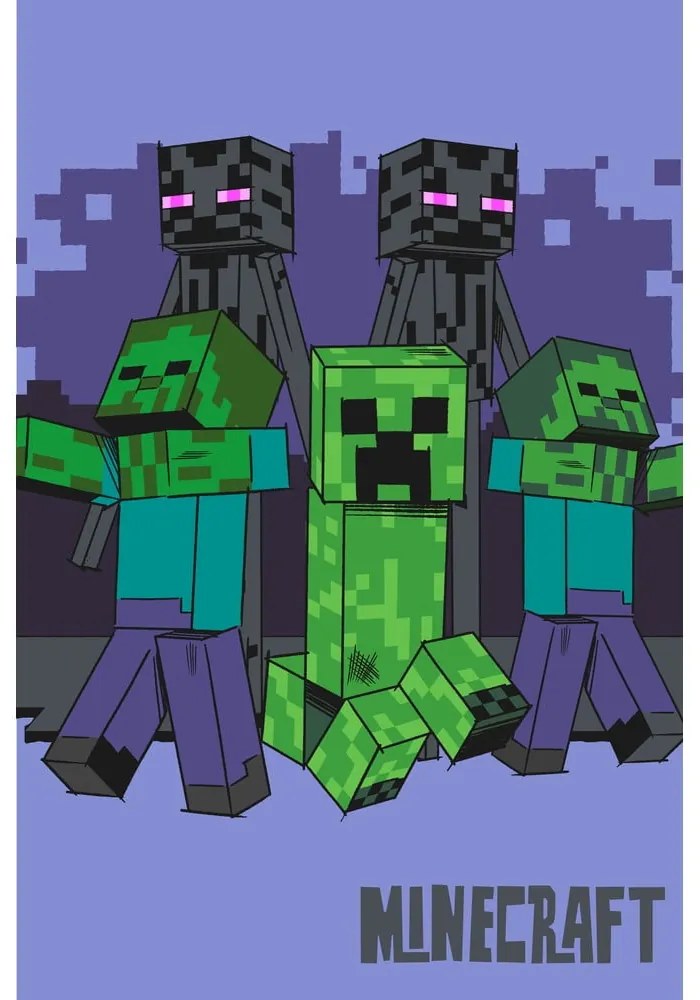 Fleecová dětská deka 100x150 cm Minecraft "Mobs coming for you" – Jerry Fabrics