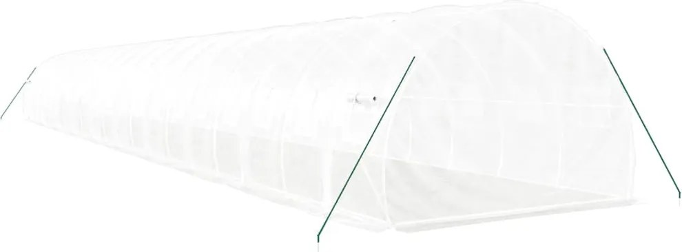 Skleník s ocelovým rámem bílý 60 m² 20 x 3 x 2 m 3188058