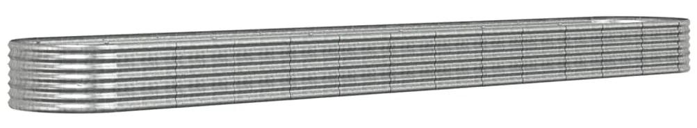 vidaXL Vyvýšený záhon práškově lakovaná ocel 512x80x36 cm stříbrný