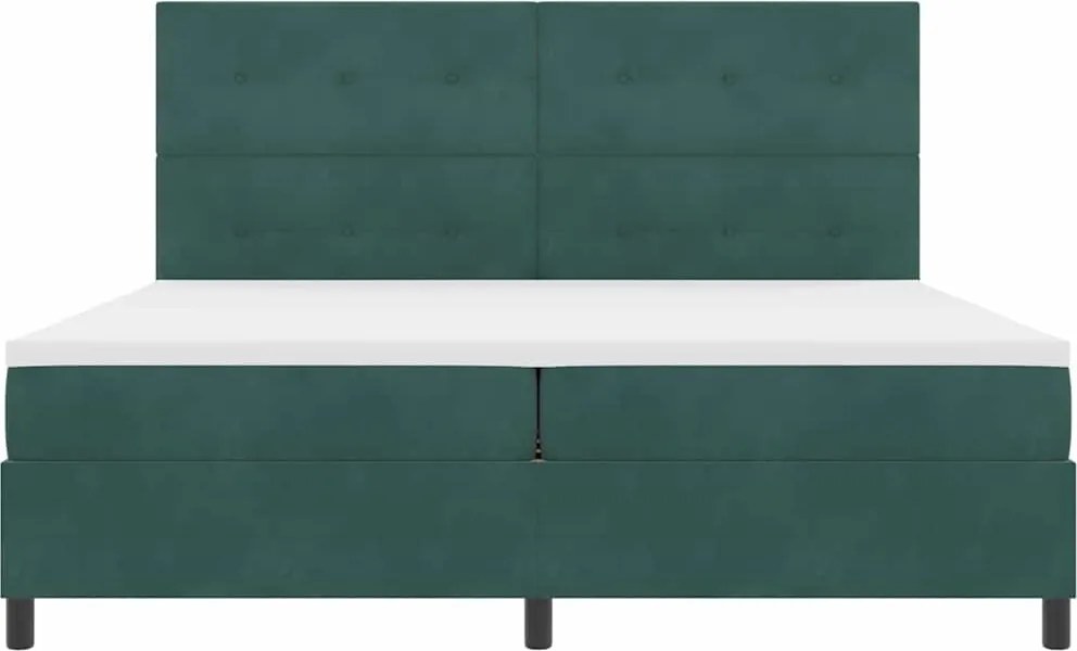 Postel s boxspringem s čelo Tmavě zelená 200 x 200 cm samet 3339857