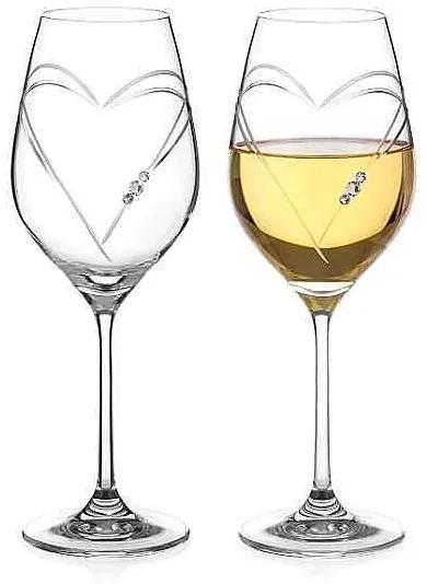 Diamante Swarovski Sklenice na víno Hearts 360 ml, 2 ks