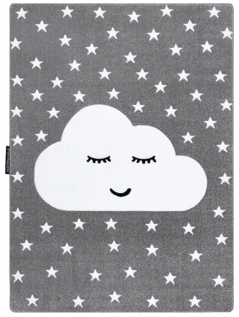 Dywany Łuszczów Dětský kusový koberec Petit Cloud stars grey - 180x270 cm