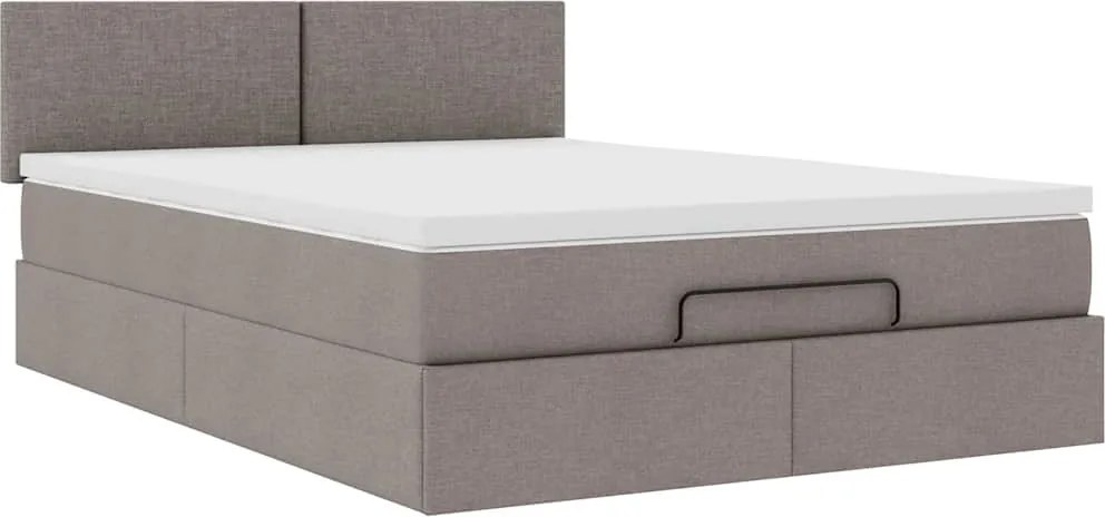 Osmanský postel s matrací taupe 140x190 cm textil 3311377
