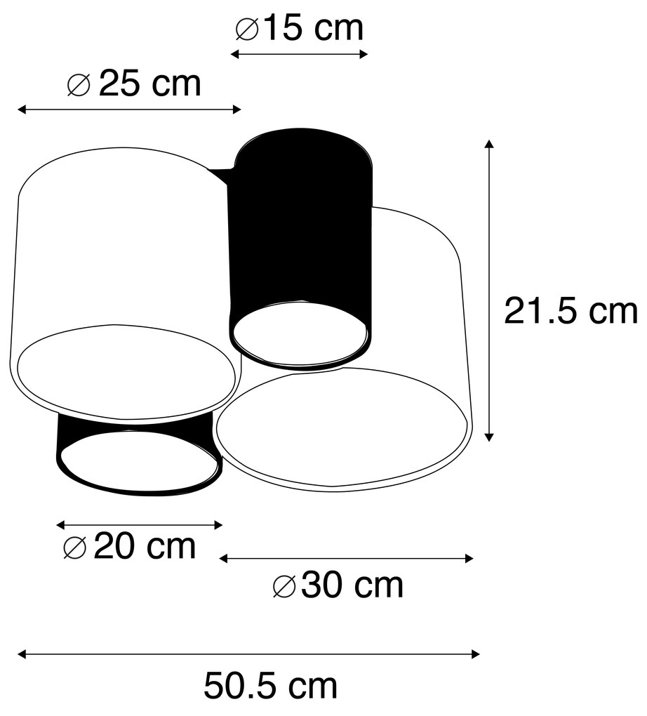 Designové stropní svítidlo vícebarevné 4-světlo - Sectos