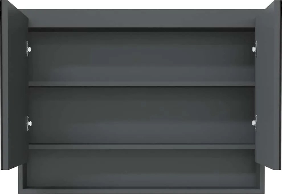 Koupelnová skříňka se zrcadlem 80 x 15 x 60 cm MDF šedá 331534