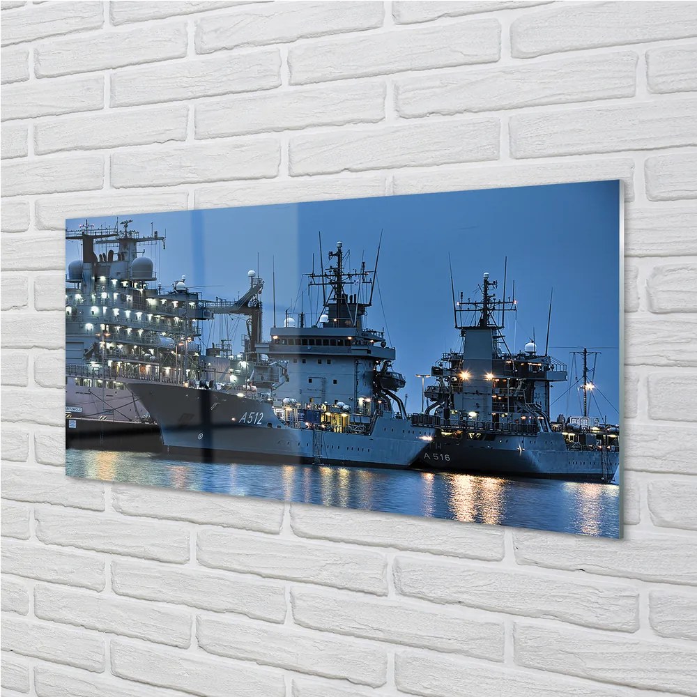 akrylový obraz Lodě mořské oblohy 125x50 cm