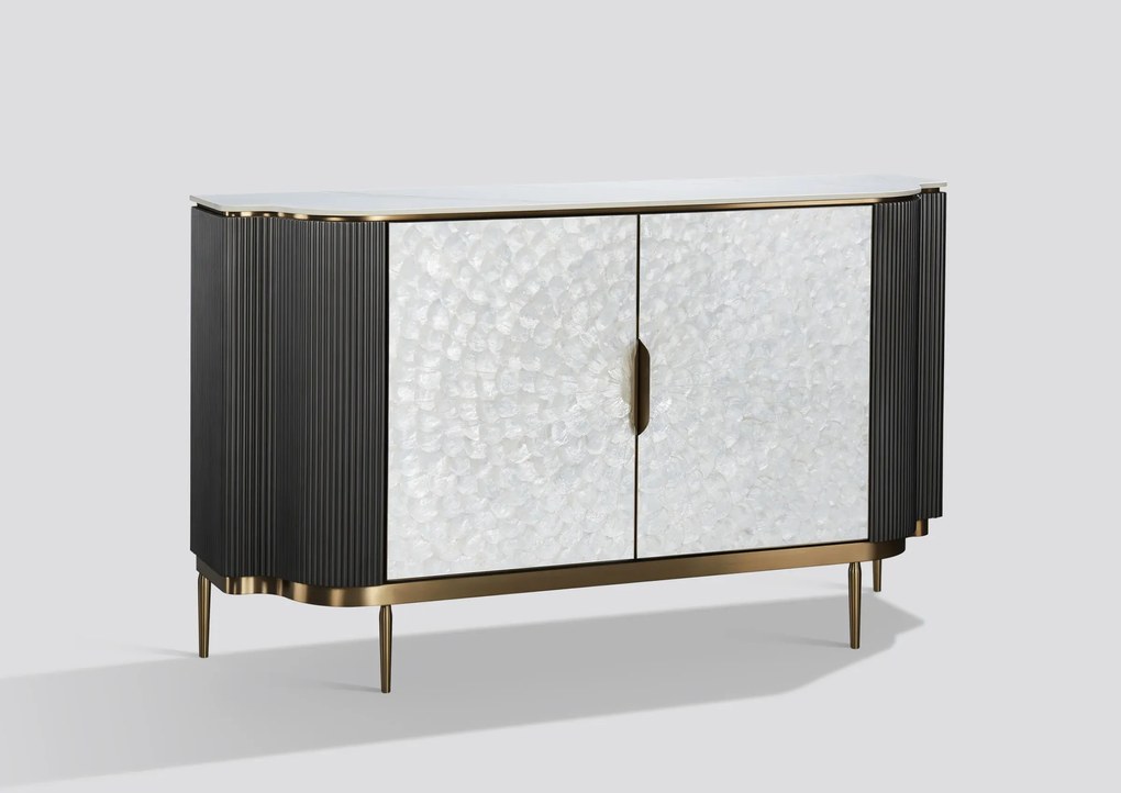 Komoda Stilig ST906 150 cm grafit/krémová/zlatá