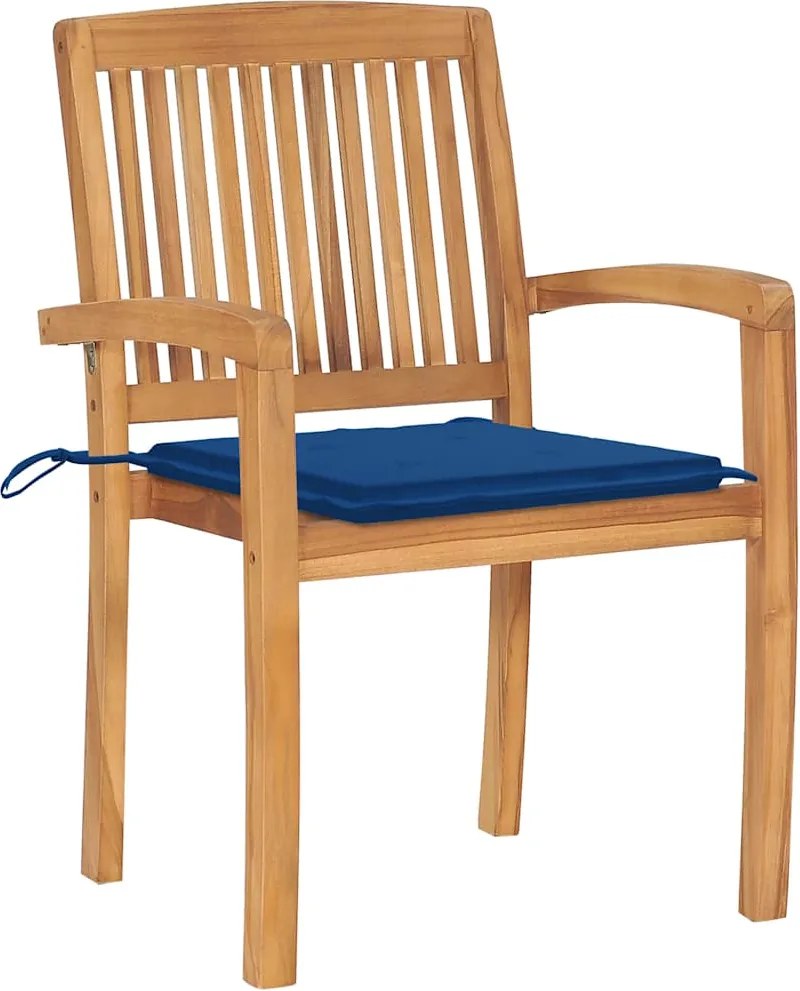 Stohovací zahradní židle s poduškami 4 ks masivní teak 3073220