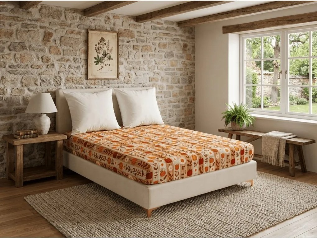 Prostěradlo z mikrovlákna PUMPKIN STRIPES barevné 180x200 cm