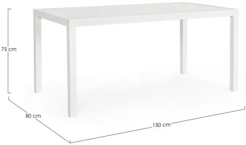 BIZZOTTO zahradní stůl HILDE 150x80 cm bílý 0663444