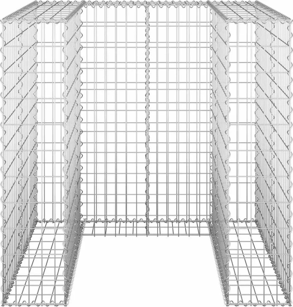 Gabionová zástěna pro popelnici pozinkovaná ocel 110x100x110 cm 151298