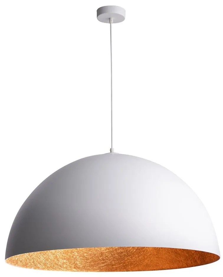 Lustr na lanku SFERA 1xE27/60W/230V pr. 50 cm bílá/měděná