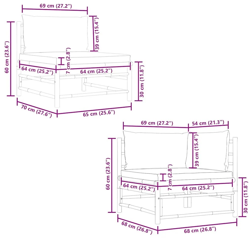 vidaXL Marketos 2dílná zahradní sedací souprava + krémově bílé podušky