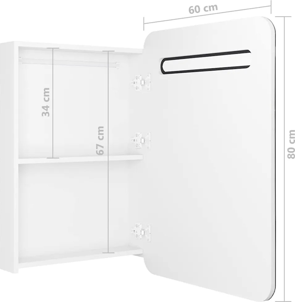 LED koupelnová skříňka se zrcadlem zářivě bílá 60 x 11 x 80 cm 326509