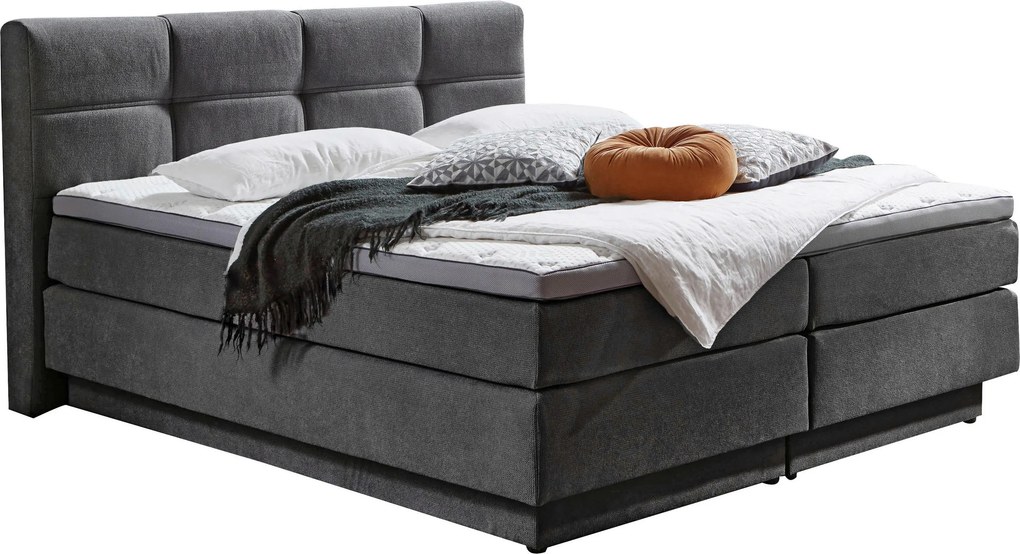 XXXLutz POSTEL BOXSPRING, 160/200 cm, šedá Carryhome - Postele s úložným prostorem - 002157034102