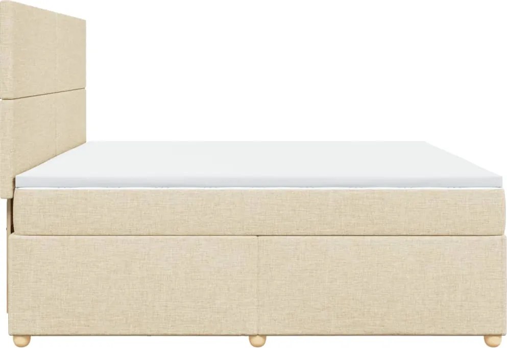 Box spring postel s matrací krémová 200x200 cm textil 3293685