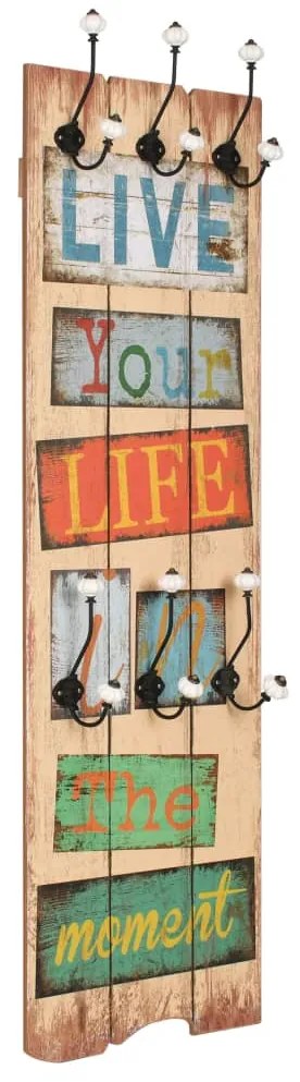 Nástěnný věšák na kabáty LIVE LIFE s 6 háčky 120 x 40 cm 245849