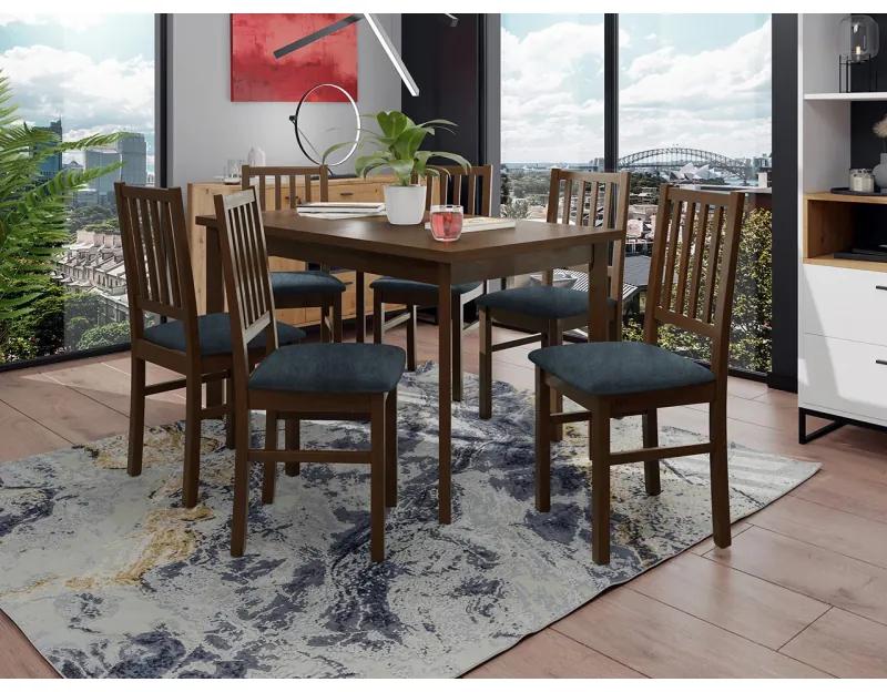 Rozkládací jídelní stůl se 6 židlemi AL15, Barva dřeva: sonoma-L, Potah: Hygge D20