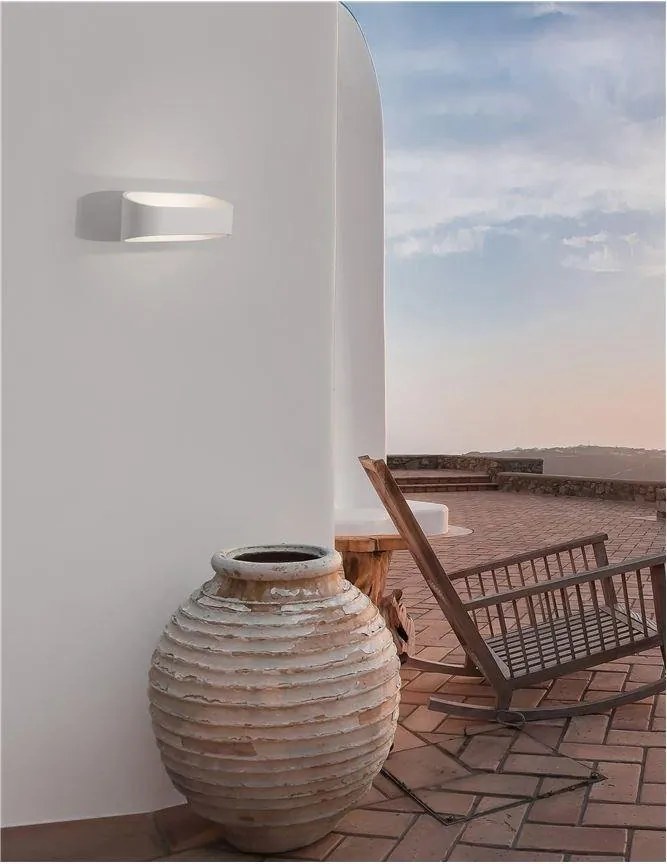 NV 9257871 Venkovní nástěnné svítidlo MILE bílý hliník a sklo LED 9W 3000K 100-240V 155st. IP54 světlo nahoru a dolů - NOVA LUCE