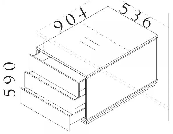 Kontejner Creator 90,4 x 53,6 cm, 2-modulový - levý