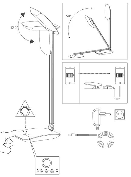Eglo 95695 - LED Stmívatelná stolní lampa CAJERO 1xLED/4,5W/12V/230V