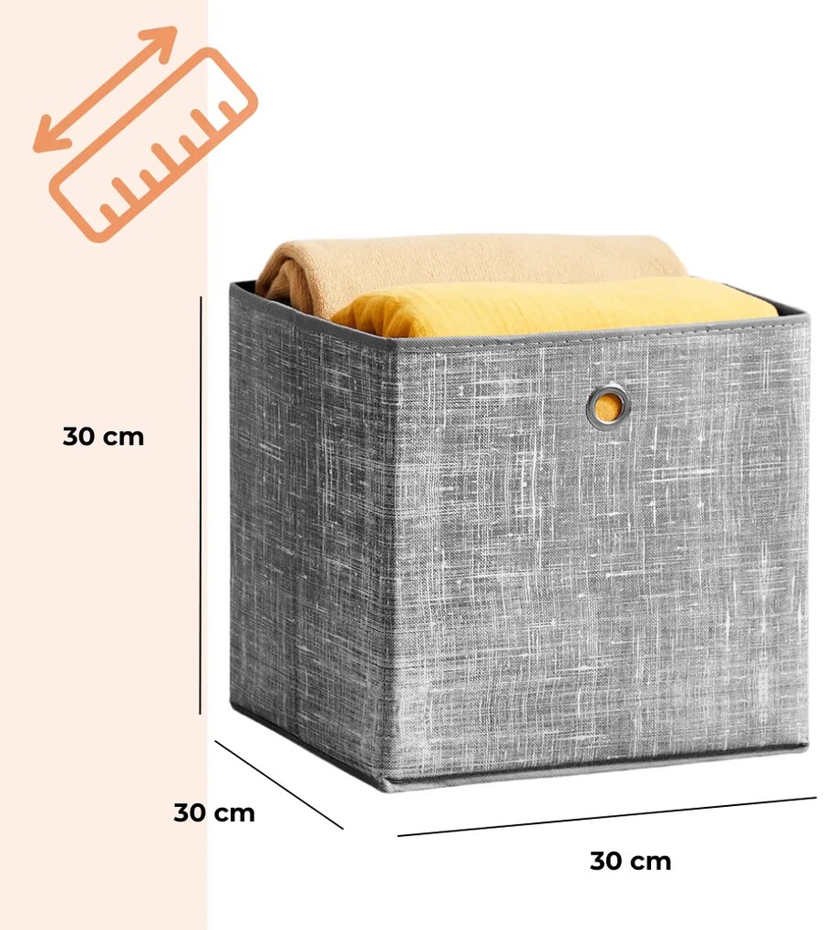 Úložné boxy GARY 6ks, 30x30x30cm, šedá SongmicsHome