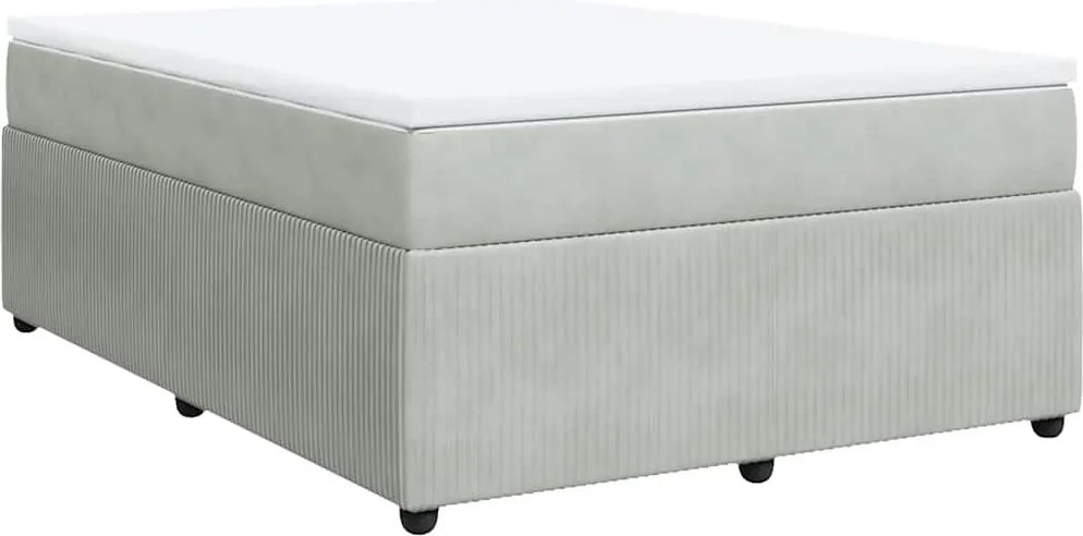 Box spring postel s matrací světle šedá 140x200 cm samet 3285644