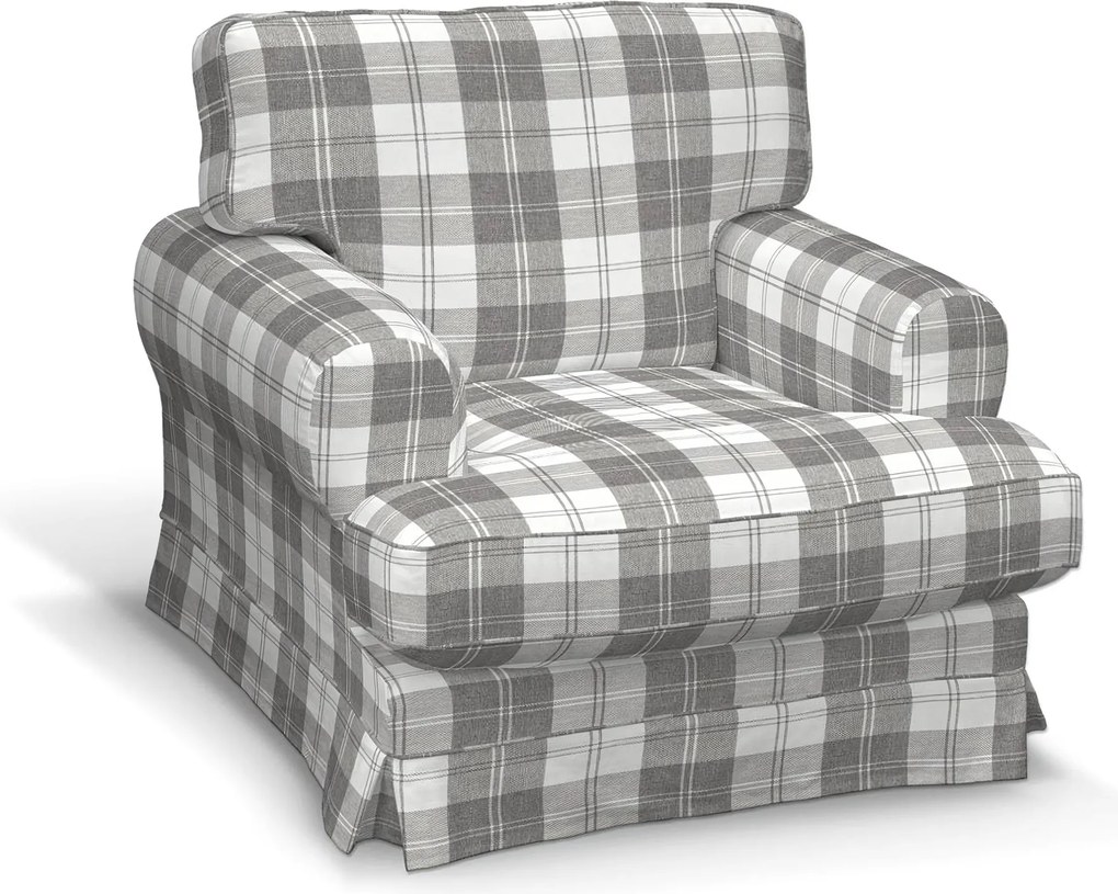 Potah na křeslo IKEA Ekeskog barva šedá látka pletený vzor, vzorované