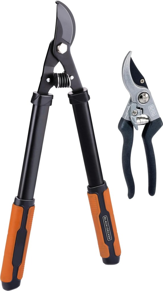 Black & Decker Dvoudílná sada nůžek: kovadlinkové + nůžky na stromy