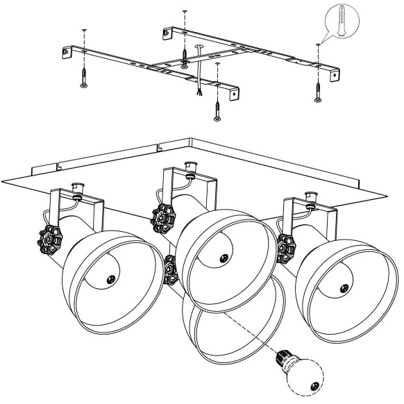 Eglo 43434 - Bodové svítidlo BARNSTAPLE 2 4xE27/40W/230V