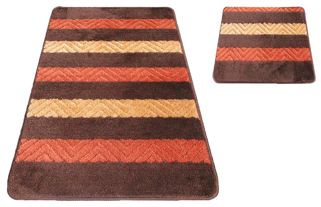 Sada koupelnových koberečků Montana 02 hnědý - 50x80 cm a 40x50 cm