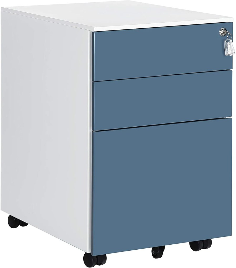 Bighome - Zásuvkový kontejner - bílá, modrá