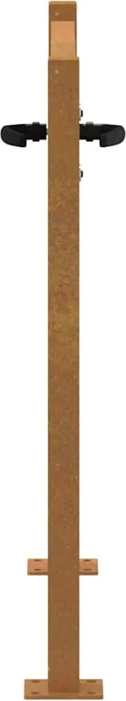 Zahradní brána 100 x 100 cm corten ocel bambusový design 153239