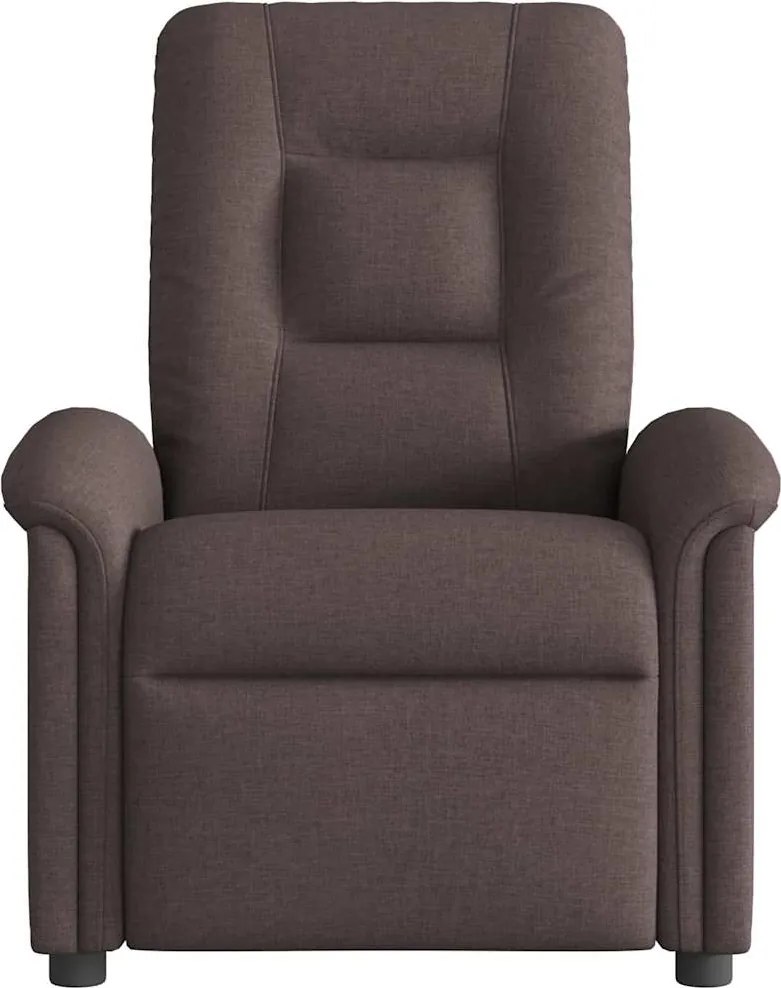 Elektrické polohovací křeslo tmavě hnědé textil 3303239