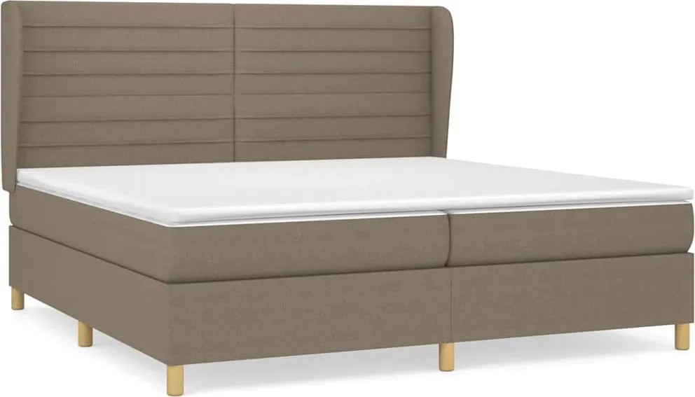 Box spring postel s matrací taupe 200x200 cm textil 3128633
