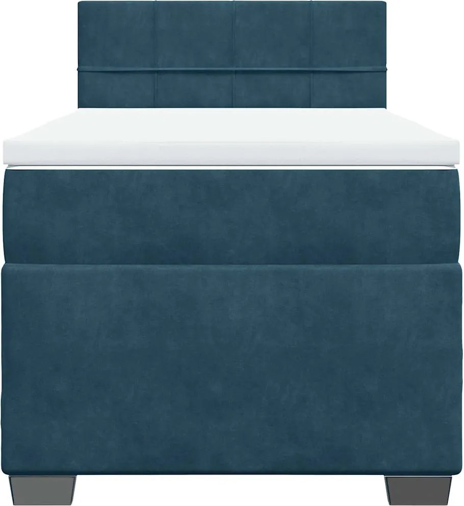 Box spring postel s matrací modrá 90 x 200 cm samet 3288526