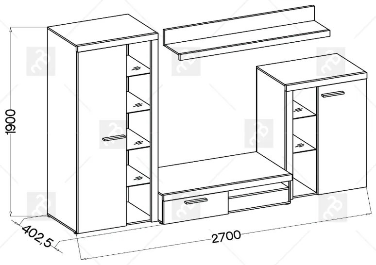 Obývací stěna Rumba Dub sonoma