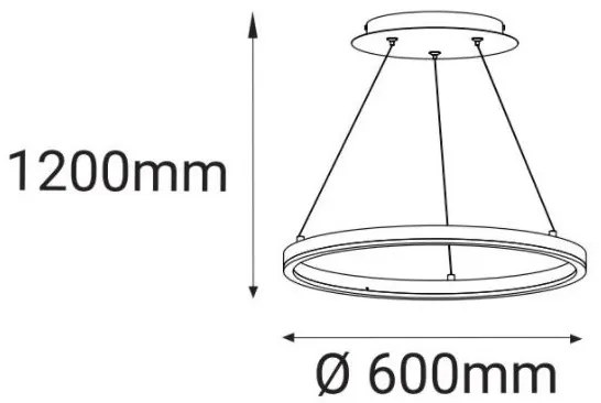 LED2 - LED Lustr na lanku CIRCLE LED/42W/230V