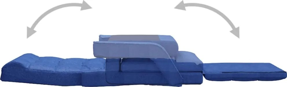 vidaXL Skládací lenoška na podlahu s funkcí postele textil [336528] Barva: Modrá