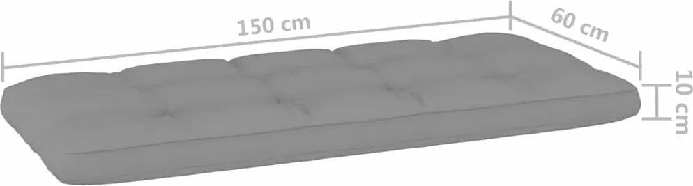 Zahradní lavice a šedé podušky 179 cm impregnovaná borovice 3065757