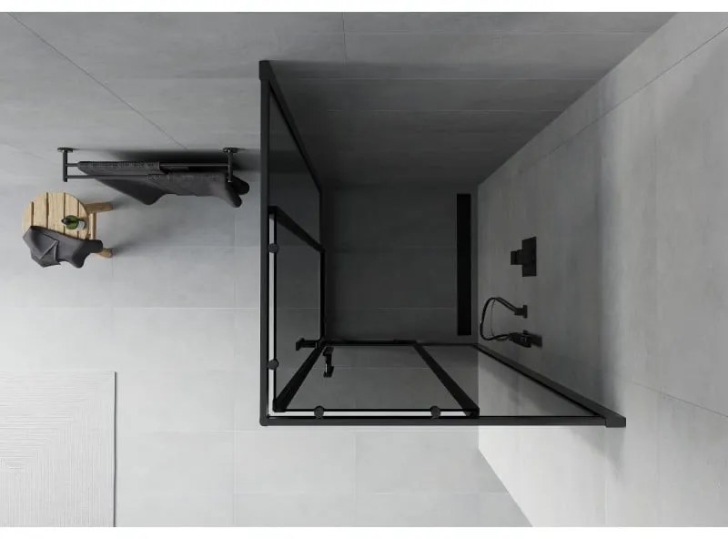 Mexen Rio čtvercový sprchový kout 70 x 70 cm, Grafitově černá, Černá - 860-070-070-70-40