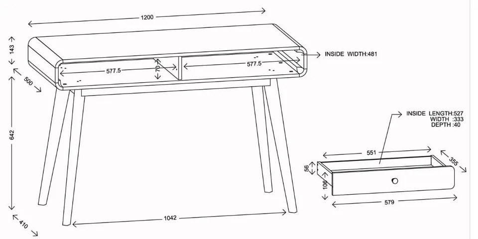 Bílohnědý psací stůl Støraa Cleo