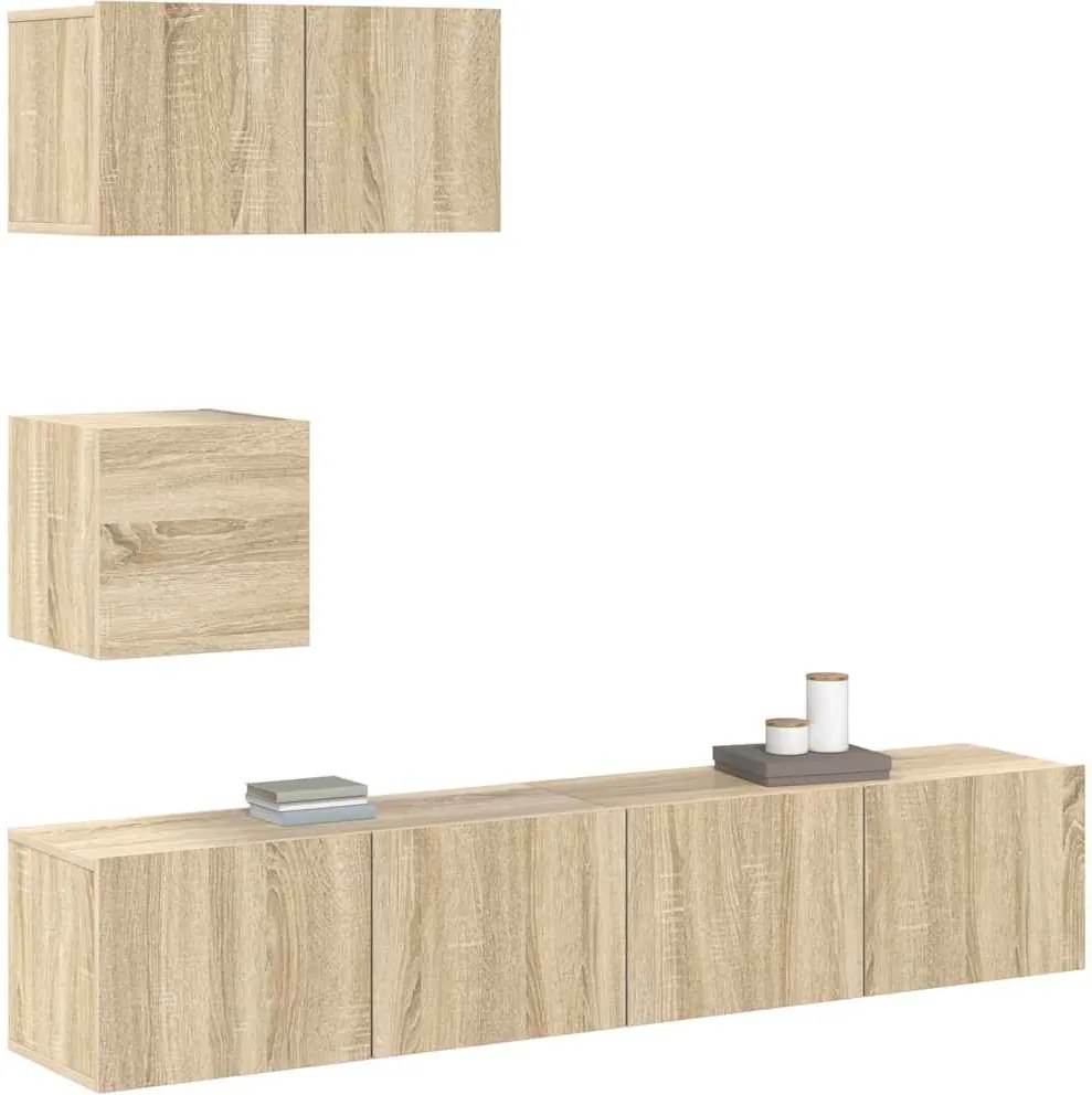 4dílný set TV skříněk dub sonoma kompozitní dřevo 3114640