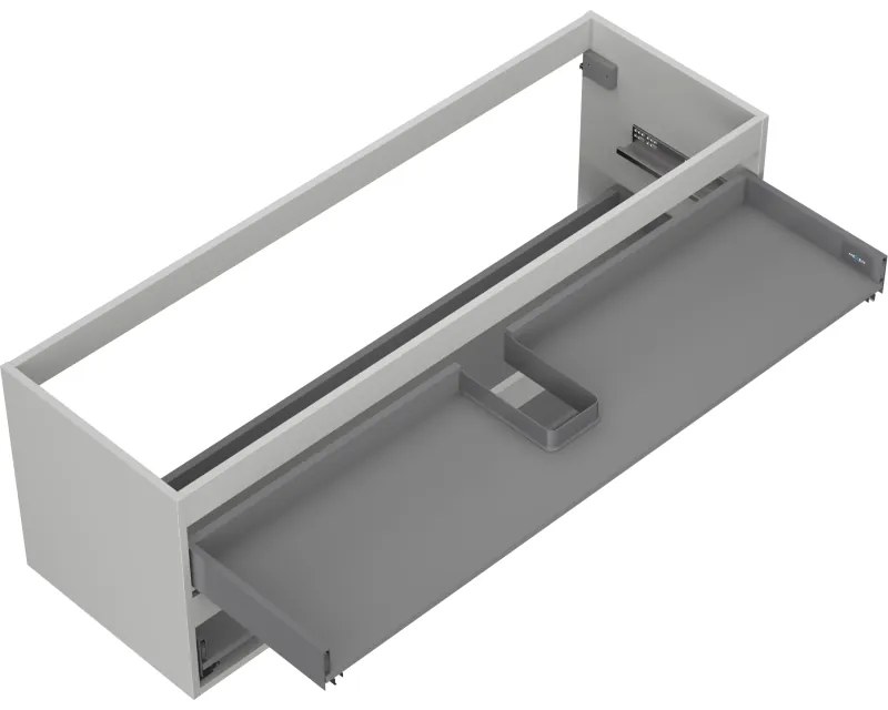 Mexen Box-A, závěsná skříňka 140 cm, 2 zásuvky, matná šedá, 91AX0-1400-470-2-62