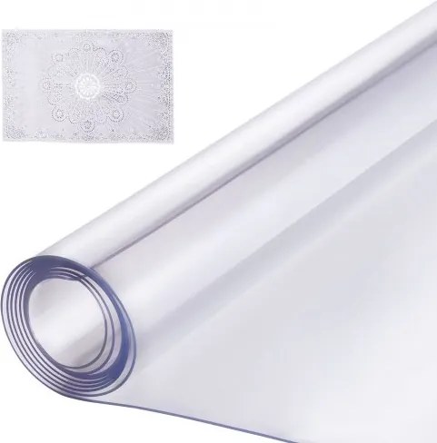PVC chránič stolu 106,7 × 243,8 cm průhledný plastový o tloušťce 1,5 mm